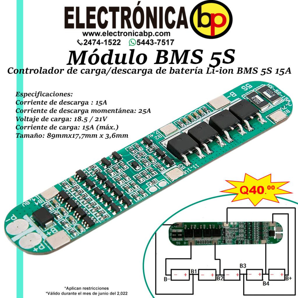 Módulo BMS 5S 15A – Inicio – Electrónica BP