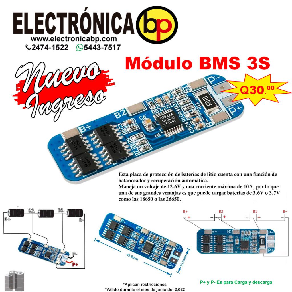 Módulo BMS 3S 10A – Inicio – Electrónica BP