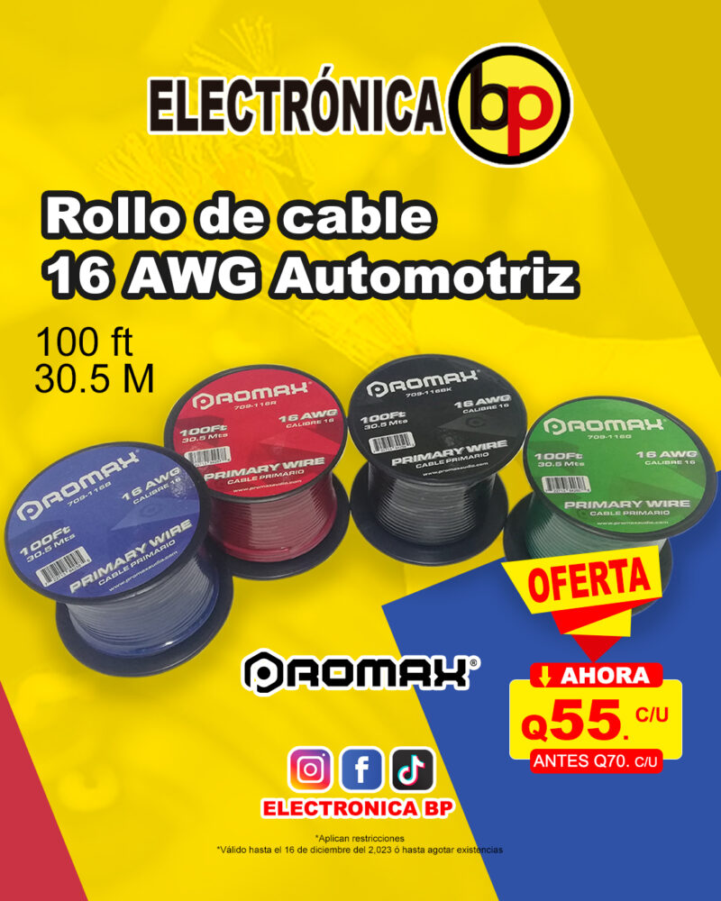 Rollos de cable automotriz #16 varios colores disponibles – Inicio ...